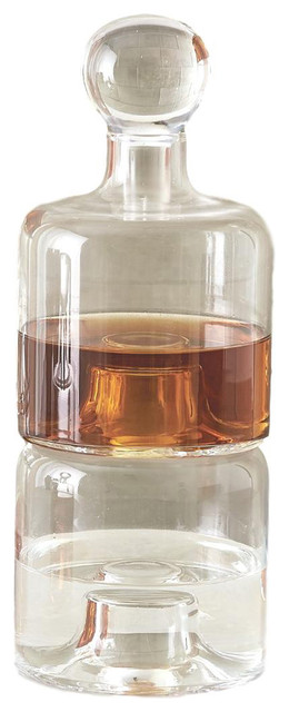 Elegant Glass Stacking Decanter Set 2, Vertical Stacked Multi Liquor ...