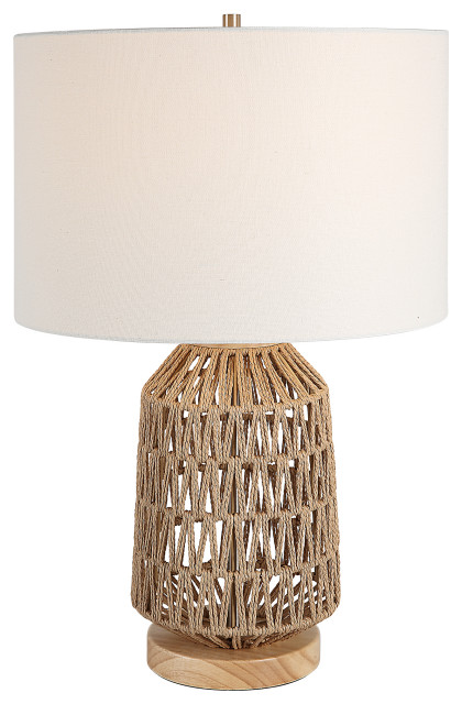 Woven natural rope casual table lamp - Beach Style - Table Lamps - by ...