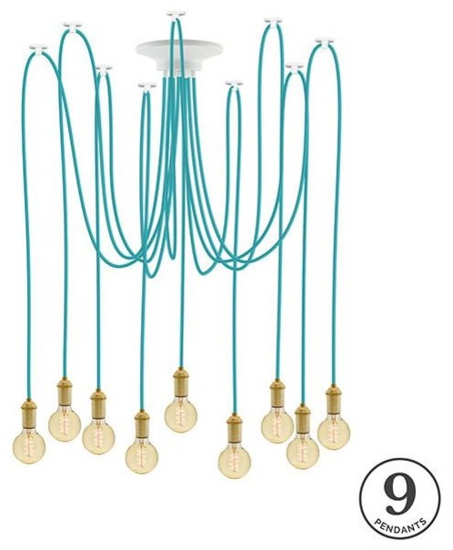 Turquoise And Brass Eclectic Lighting - Contemporary - Chandeliers - by ...