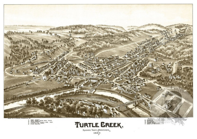 Old Map of Turtle Creek Pennsylvania 1897, Vintage Map Art Print, 18 ...