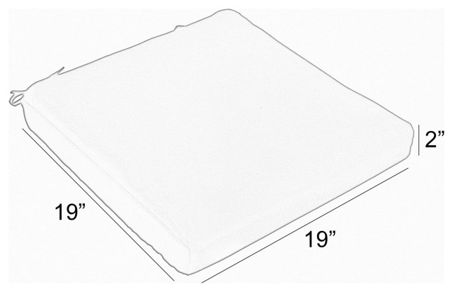 Sorra Home Salix Vintage Indigo Outdoor/Indoor Corded Chair Pad Set of ...