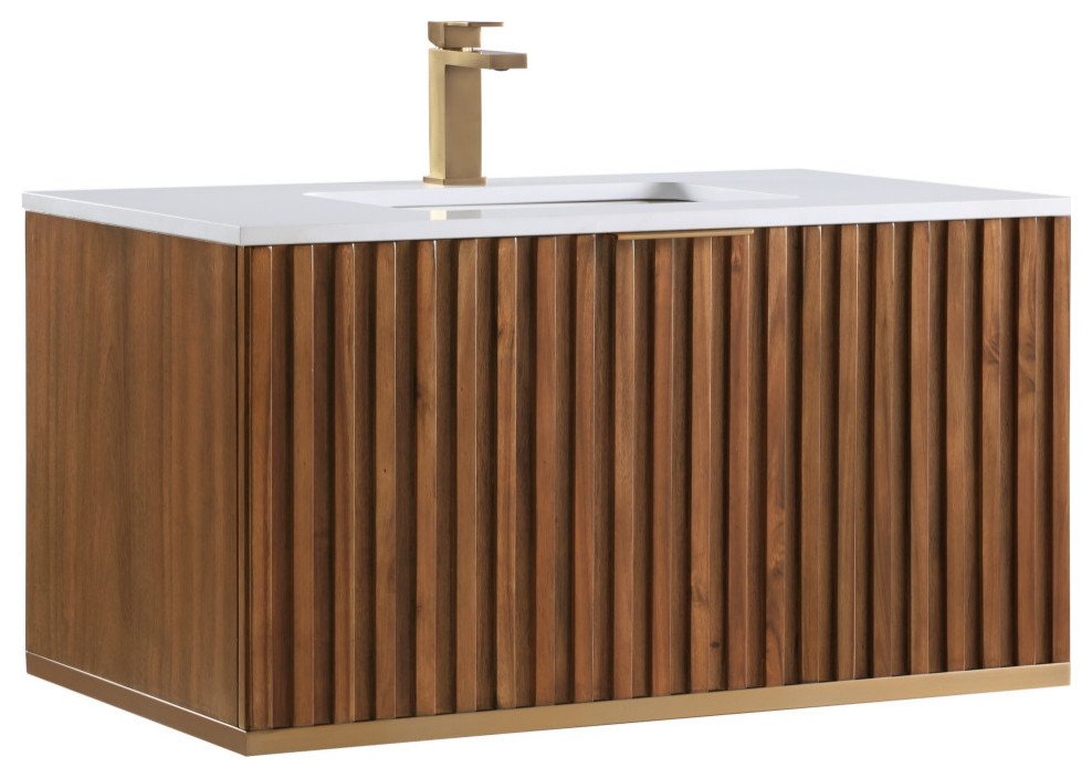 Terra 36" Wallmount Bathroom Vanity - Transitional - Bathroom Vanities ...