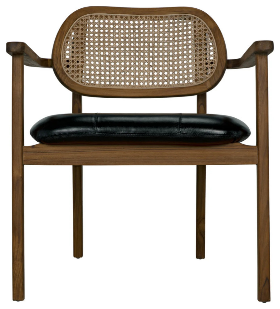 Ariel Chair, Teak With Leather Seat - Tropical - Armchairs And Accent ...