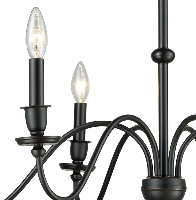 Collins 6-Light Chandelier, Matte Black - Traditional - Chandeliers ...