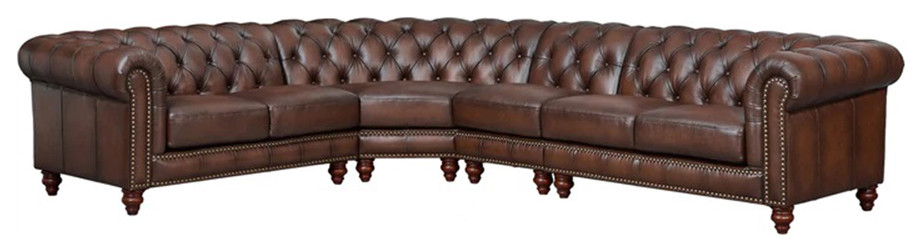 Hydeline Alton Bay 100% Leather Sectional Sofa, L-Piece - Traditional ...