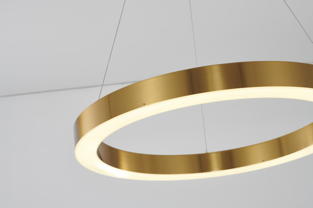 1-Light D23.62" Gold Frame LED Halo Chandelier - Modern - Chandeliers ...
