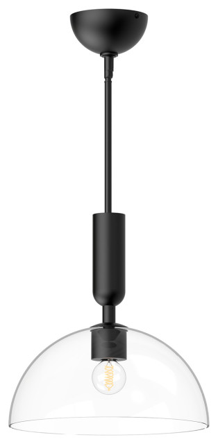 Jude pendants,Matte Black | Clear Glass D12" x H12-3/4" - Transitional ...