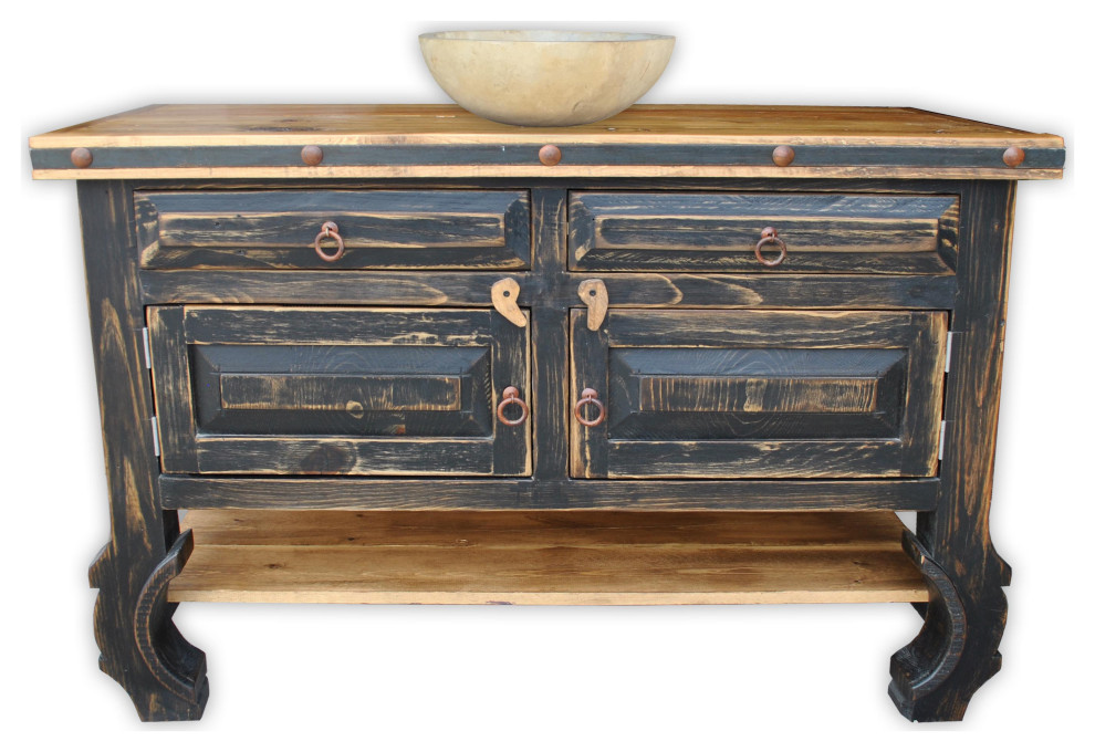 San Nicolas 48" Rustic Vanity - Farmhouse - Bathroom Vanities And Sink ...