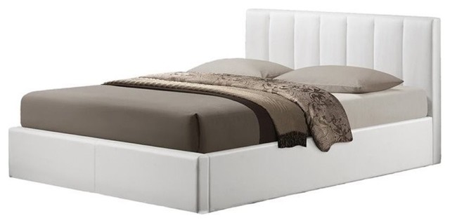 Atlin Designs Contemporary Faux Leather Upholstered Queen Storage Bed ...