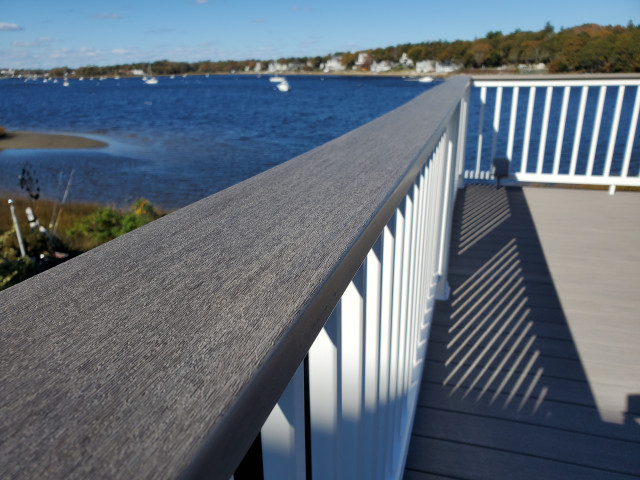 TimberTech AZEK Deck with Drink Rail, Wareham, MA - Beach Style - Deck ...