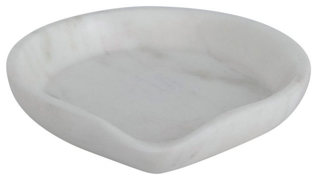 White Marble Spoon Rest - Farmhouse - Spoon Rests - by Olive Grove | Houzz