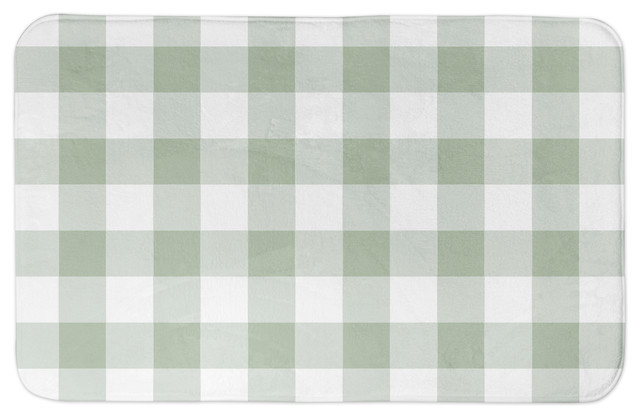 Light Blue Buffalo Check 34x21 Bath Mat - Farmhouse - Bath Mats - by ...