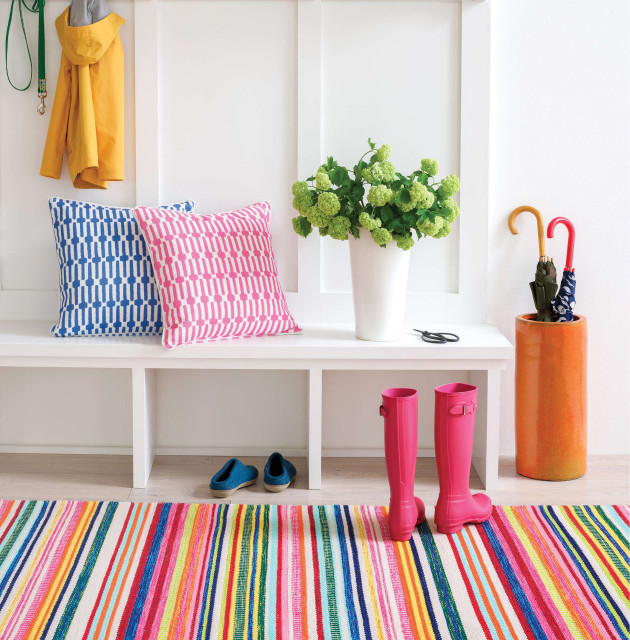 Bright Stripe Indoor/Outdoor Rug, 2'x3' - Contemporary - Outdoor Rugs ...