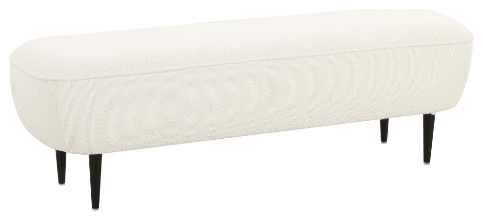 Denise Cream Boucle Bench - Modern - Vanity Stools And Benches - by ...