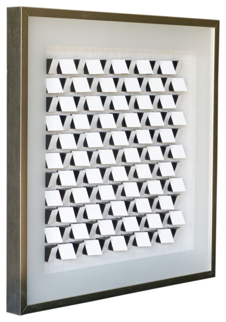 White Abstract Geometry Shadow Box Wall Décor - Contemporary - Wall ...