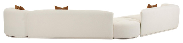 Fickle Cream Boucle 4-Piece Modular Left Arm Facing Sectional ...