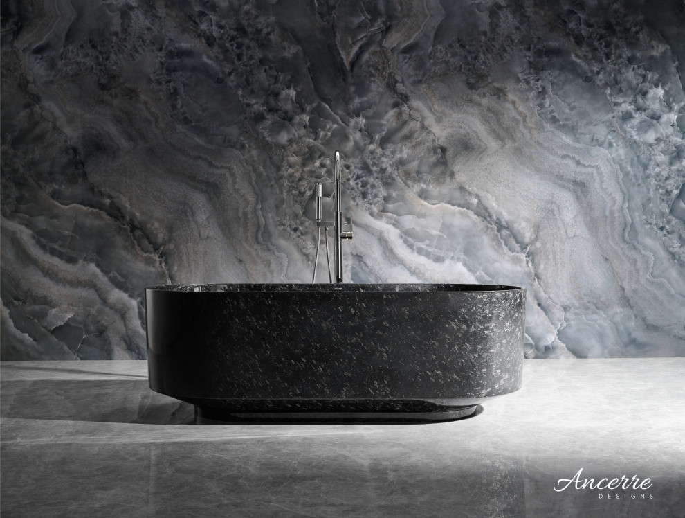 Odessa 67" Freestanding Forged Carbon Fiber Bathtub - Contemporary ...