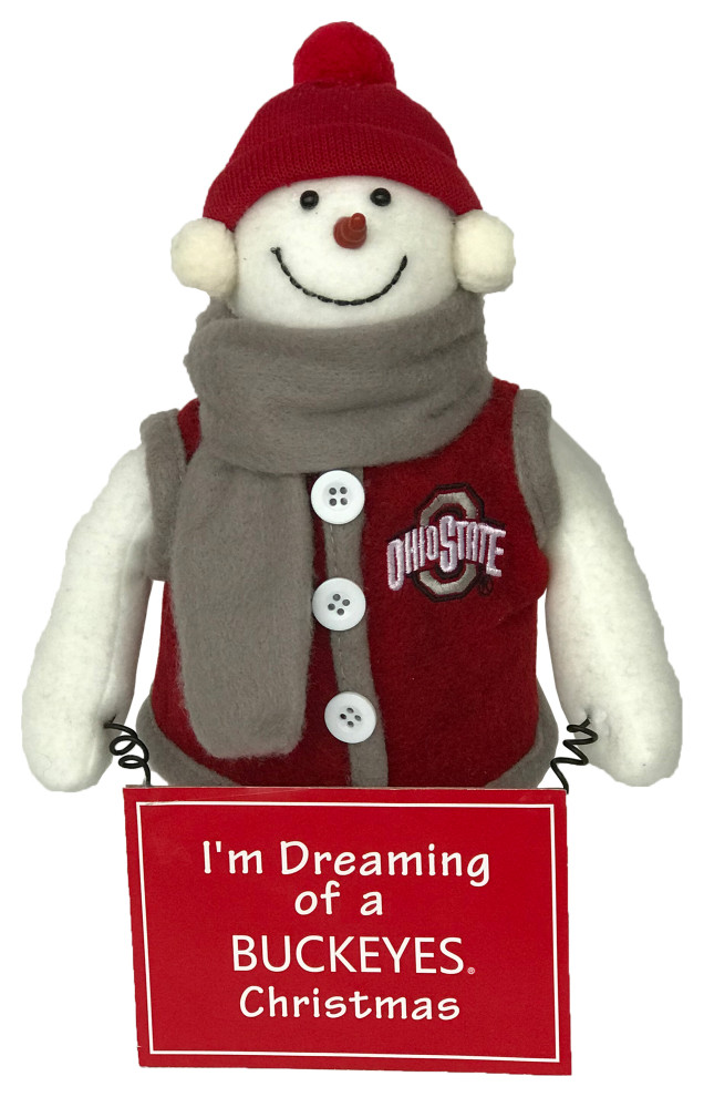 12" Ohio State Snowman - Traditional - Holiday Accents And Figurines ...