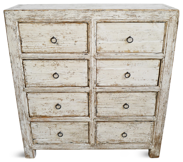 Farmhouse White Wash 8-Drawer Dresser - Farmhouse - Dressers - by ...