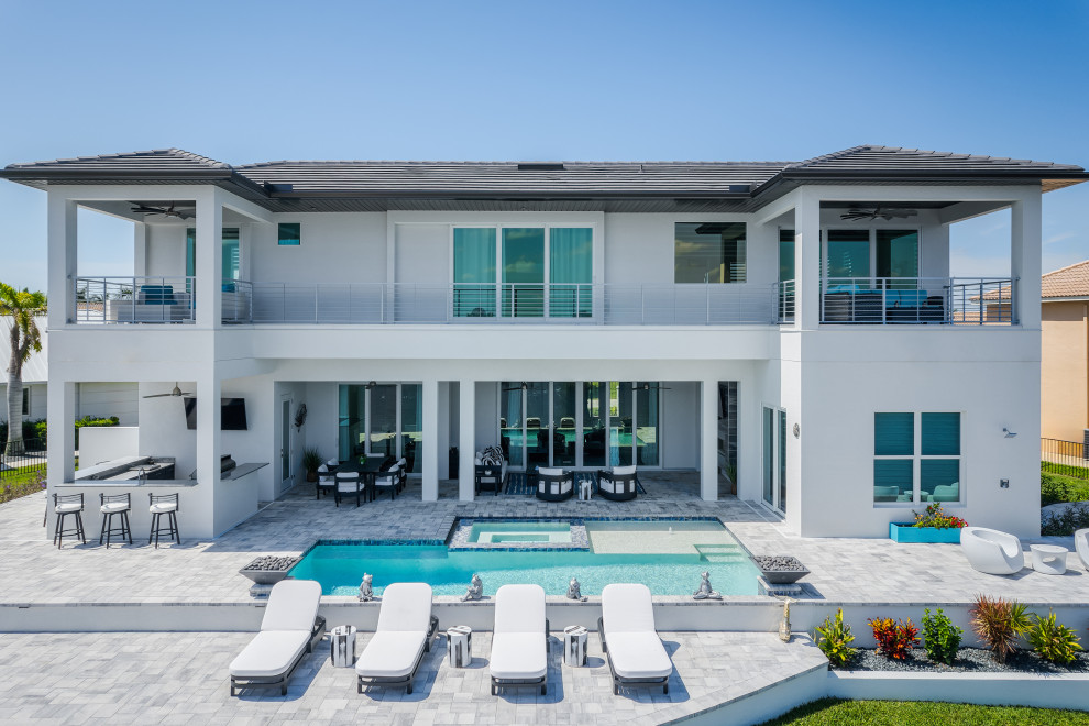 2-story Custom Home - Modern - House Exterior - Miami - by Tundra Homes ...