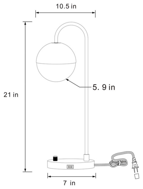 Coaster Merrick Contemporary Metal Round Arched Table Lamp in Gold ...