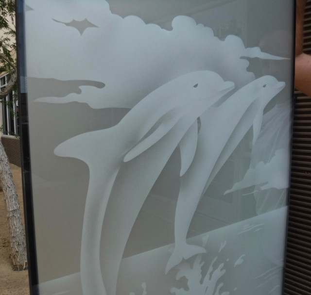 Interior Prehung Door or Interior Slab Door - Dolphins Leaping - Primed ...