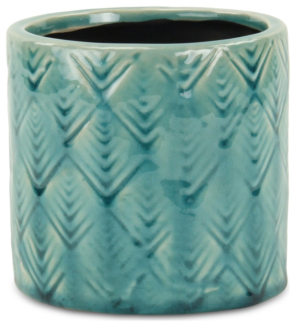 Turquoise Pottery - Compact and Charming - Contemporary - Outdoor Pots ...