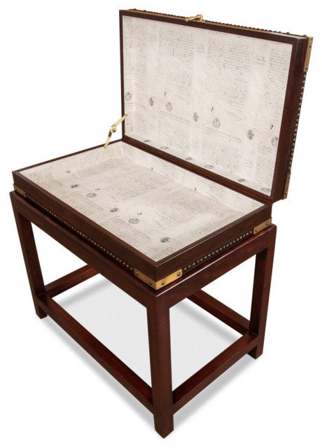 Winchester Box On Stand Leather Accent Cabinet - Transitional - Accent ...