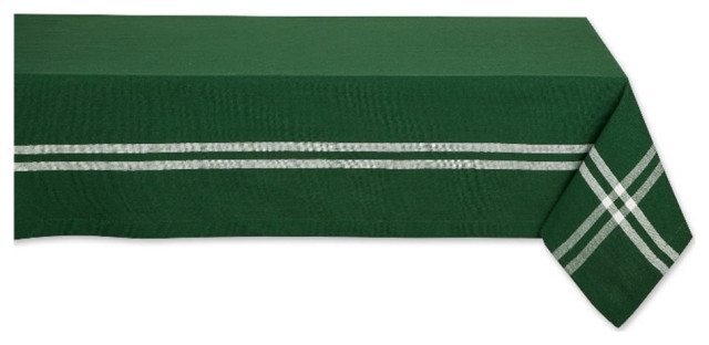 Balsam Border Stripe Cotton Tablecloth 52X52 - Contemporary ...
