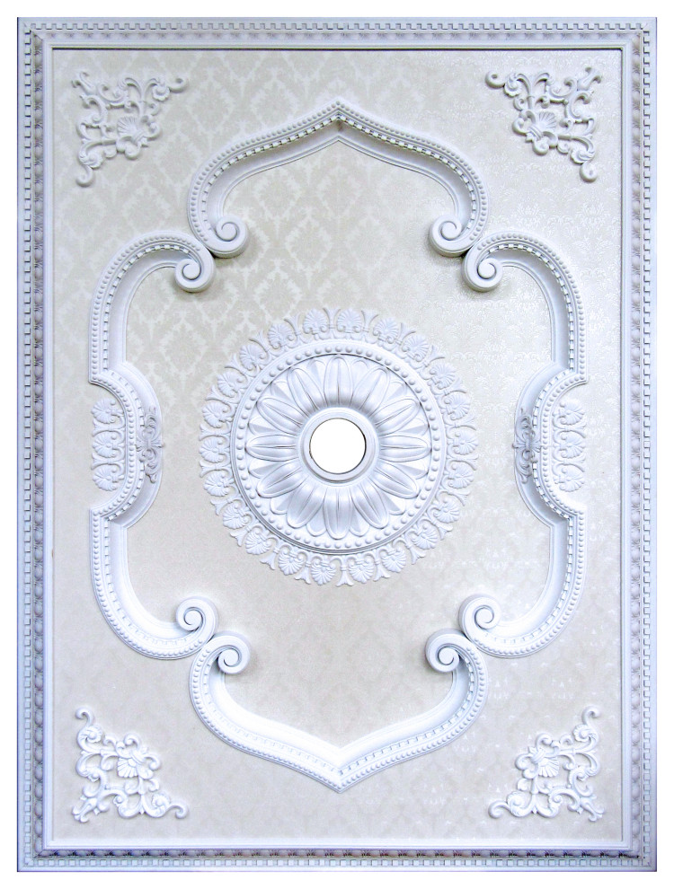 Artistry Lighting, Rectangle 63" x 47" White Ceiling Medallion (ART1216 ...
