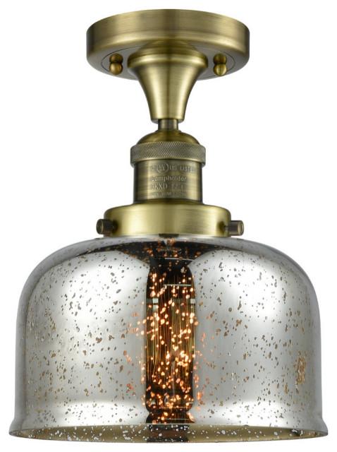 1 Light Large Bell 9" Flush Mount - Industrial - Flush-mount Ceiling ...