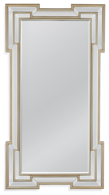 Champagne Finish Gardner Leaner Mirror Clear Glass - Modern - Floor ...