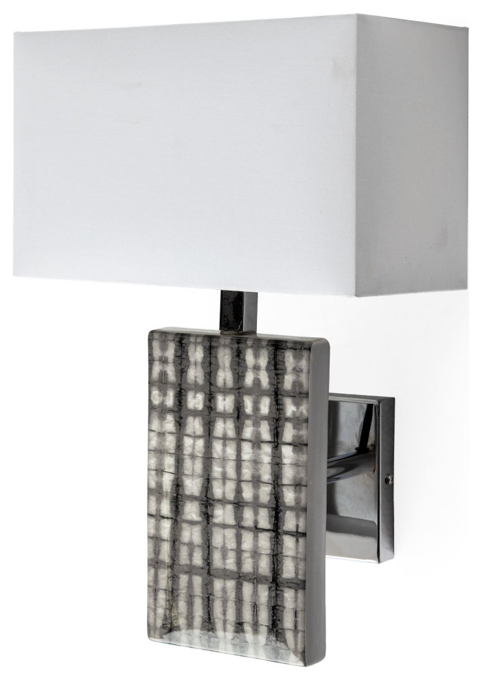 Arcadia II 11x17 Silver Chrome Base White Rectangular Shade Wall Sconce ...