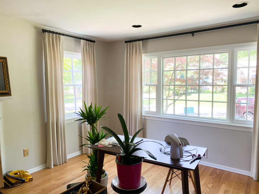 Custom Drapes Large Windows And Doors - Home Office - New York - by ...