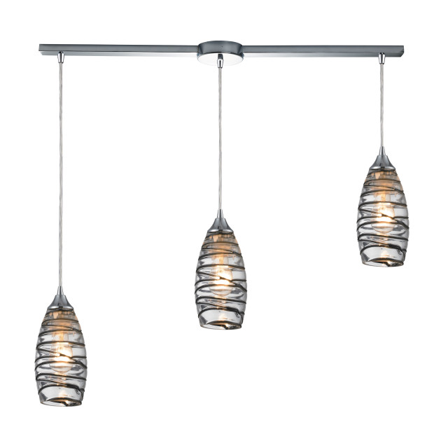 Twister 3-Light Linear Pendant Fixture - Contemporary - Pendant ...
