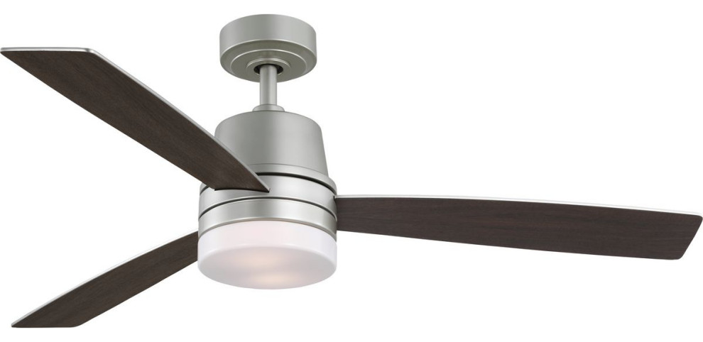 Trevina IV 52" 3-Blade Painted Nickel Ceiling Fan With LED Light Kit ...