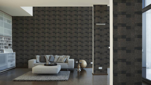 Textured Wallpaper Modern Featuring Squares Structure, 385253, One Roll ...