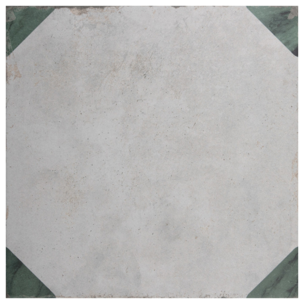 Renaissance Deco Emerald Corner Porcelain Floor and Wall Tile ...