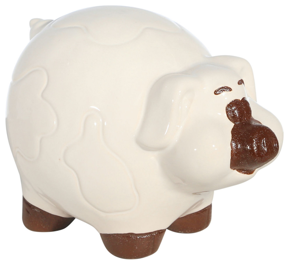 Ceramic 6" Barn Pig, Ivory - Farmhouse - Decorative Objects And ...