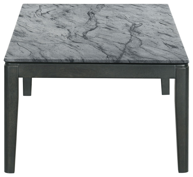 Mozzi Rectangular Coffee Table Faux Grey Marble and Black - Transitional - Coffee Tables - by ...