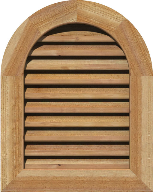 Round Top Wood Gable Vent - Traditional - Registers Grilles And Vents ...