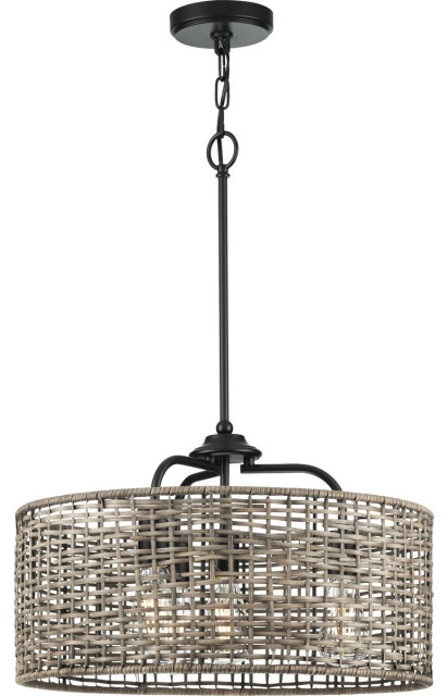 Lavelle 4-Light Natural Rattan Global Hanging Pendant Light - Tropical ...