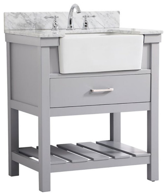 Elegant Decor Clement 30" MDF Single Bathroom Vanity with Backsplash ...