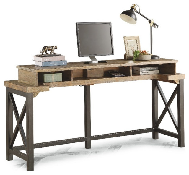 Home Square 2-Piece Set with Side Pier and Console in Light Brown ...