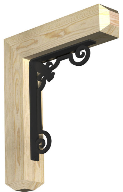 Fleur De Lis Craftsman Ironcrest Bracket Single, 4" Thick, 20"x23 ...