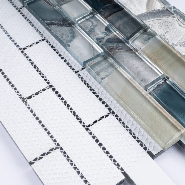 TOCSG 1X4 Wall Paper Glass Mosaic Tile Backsplash - Contemporary ...