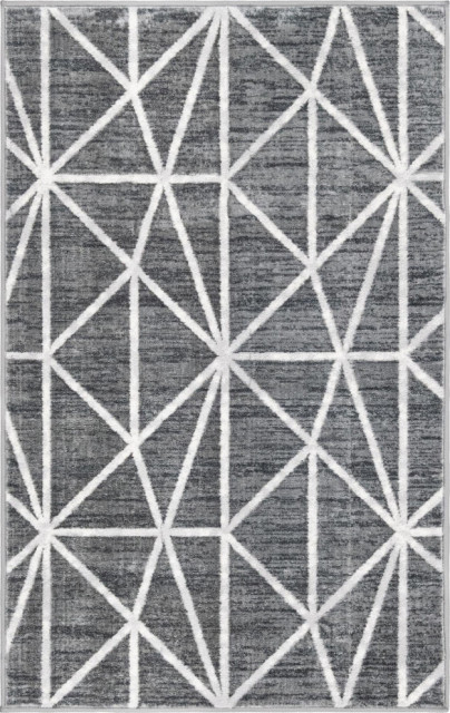 Rug Unique Loom Matrix Trellis Dark Gray Rectangular 3'3x5'3 ...