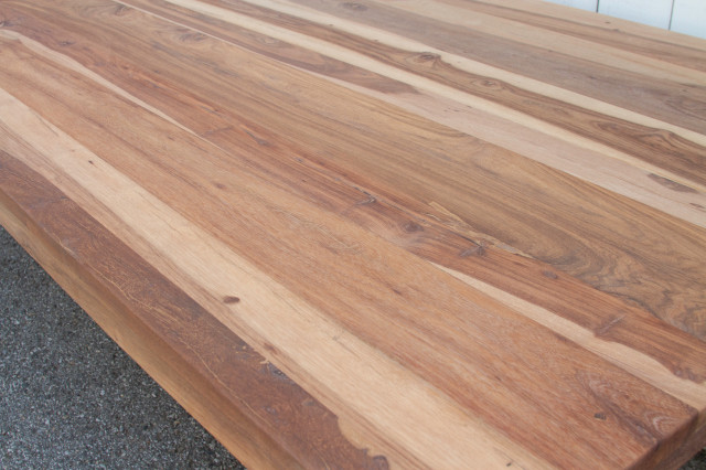 Large Reclaimed Teak Parson Dining Table - Transitional - Dining Tables ...