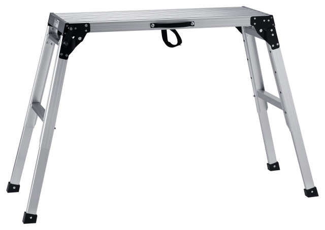 VEVOR Aluminum Folding Work Platform Non-slip Bench 330 lbs Adjustable ...