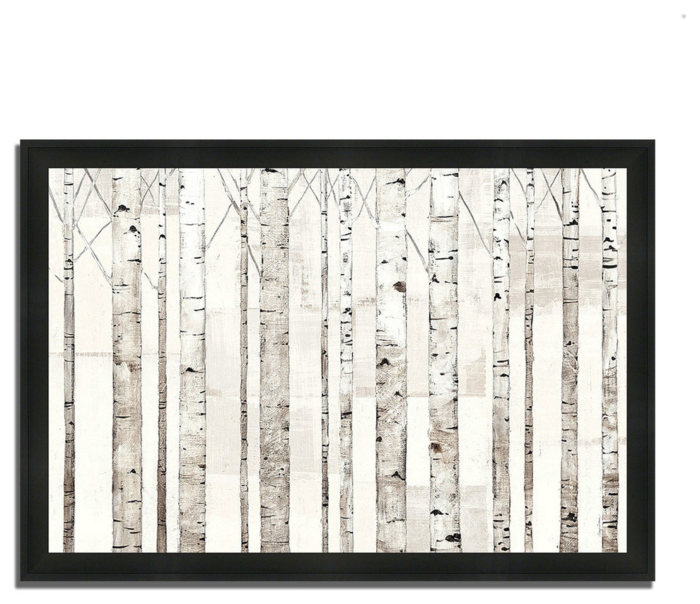 "Birch Trees On White" By Avery Tillmon, Framed Painting Print, Ready ...